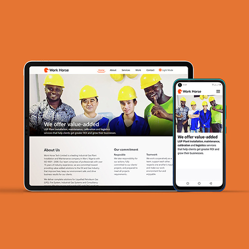 Logo design, branding, web design and digital marketing for Work Horse Tech